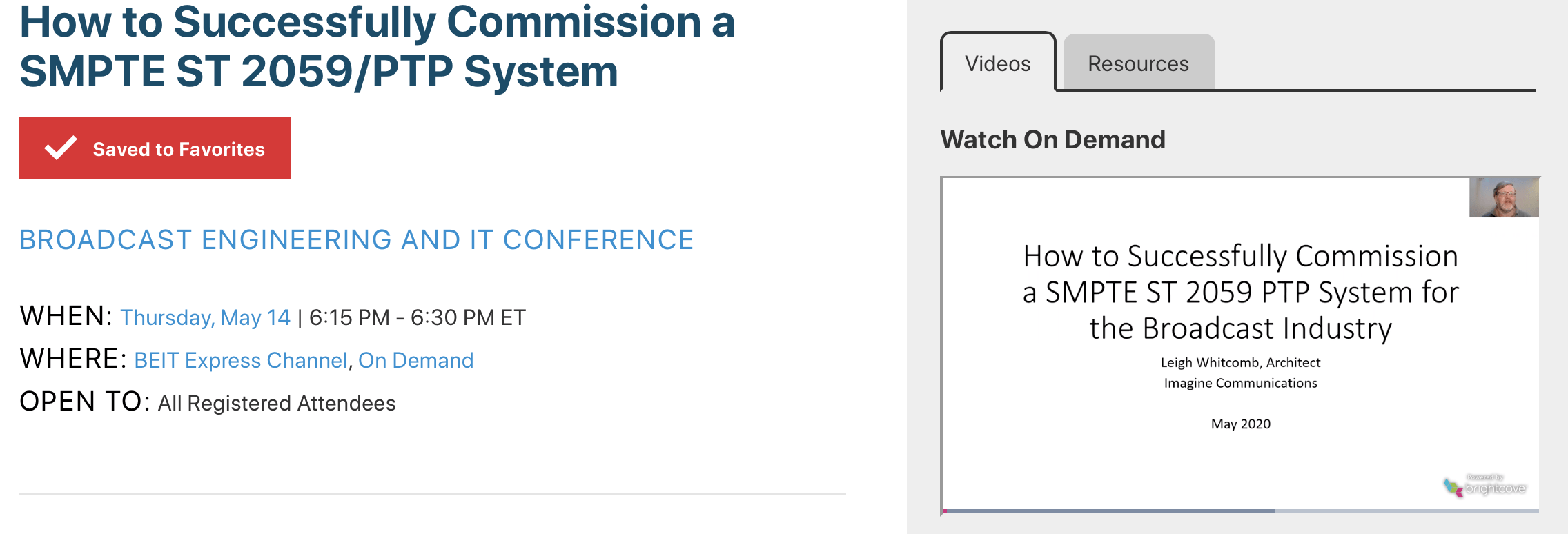 Video: How to Successfully Commission a SMPTE ST 2059/PTP System – The ...
